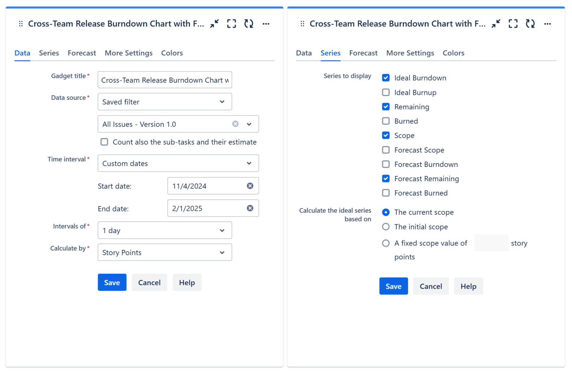 Cross-team release burndown chart in Jira with Great Gadgets app ...