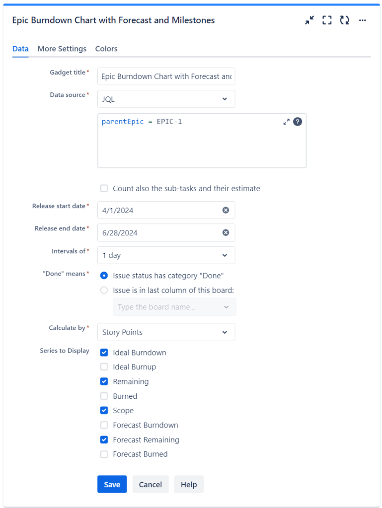 How to create an epic burndown or burnup chart in Jira and Confluence ...